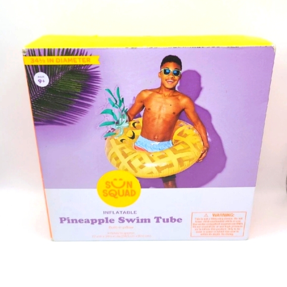 Sun Squad | Other | Sun Squad Pineapple Swim Tube Float Pillow Water Pool Toy | Poshmark